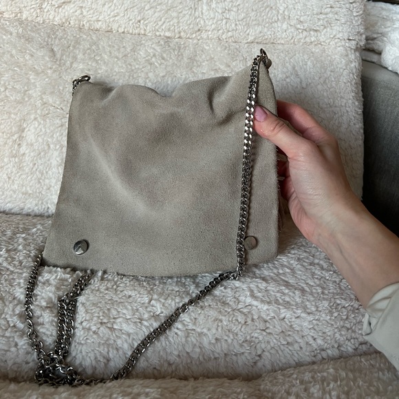 Mango | Bags | Mango Suede Purse Stone Color | Poshmark